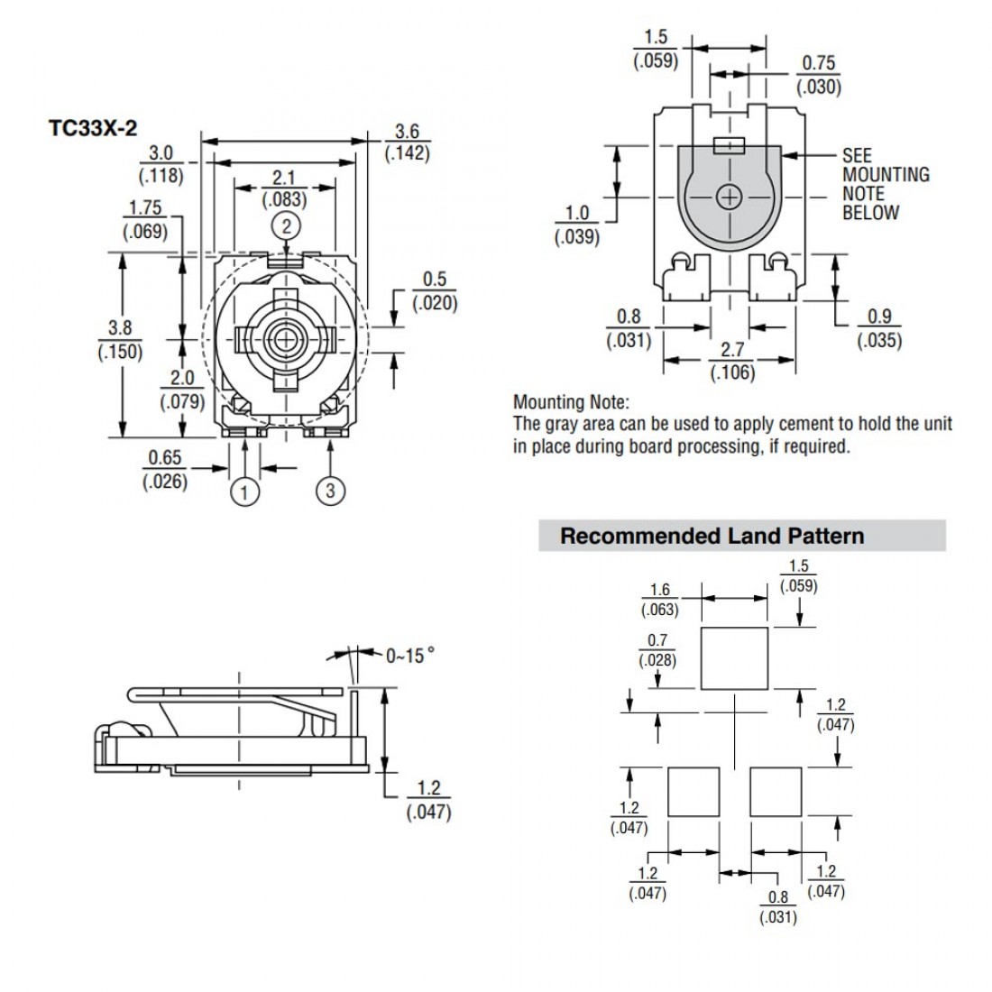 TC33X-2-103E - SMD Trimmer Resistors - 10KOHMS