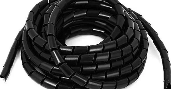 Spiral Wrap for wires and cables - Black PE Material - 6mm - 1 Meter