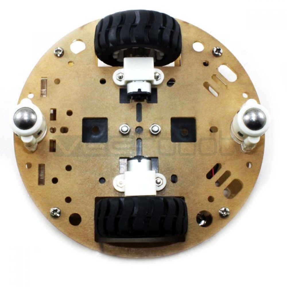 Robot 2WD Chassis with N20 Metal Gear Motors - Clear Acrylic - Round