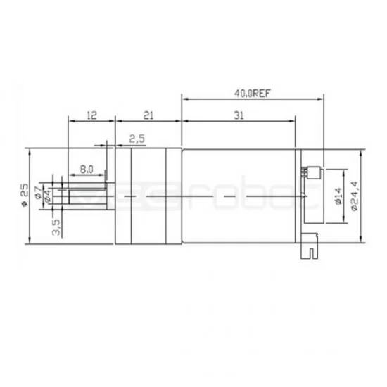 25mm Gear Motor with Encoder - GM-25-370 - 150RPM