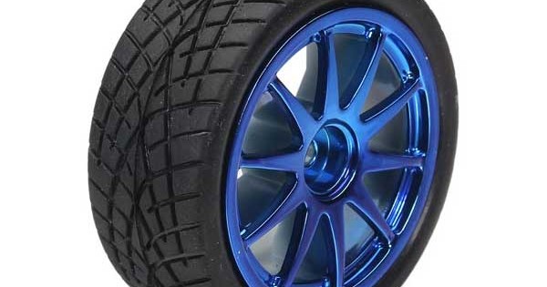 Robot Rubber Wheel (65x26.5mm) - Blue - Hex Slot
