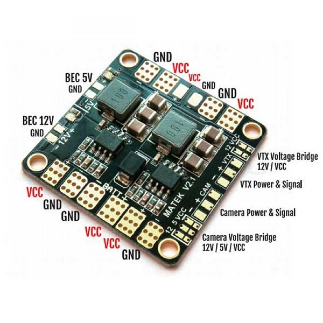 Matek Power Distribution Board (PDB) with BEC 5V & 12V